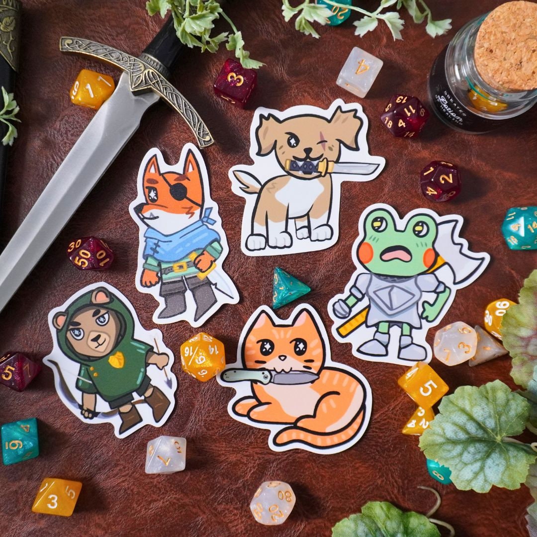 Animal Adventurer Dnd Sticker Pack - Etsy