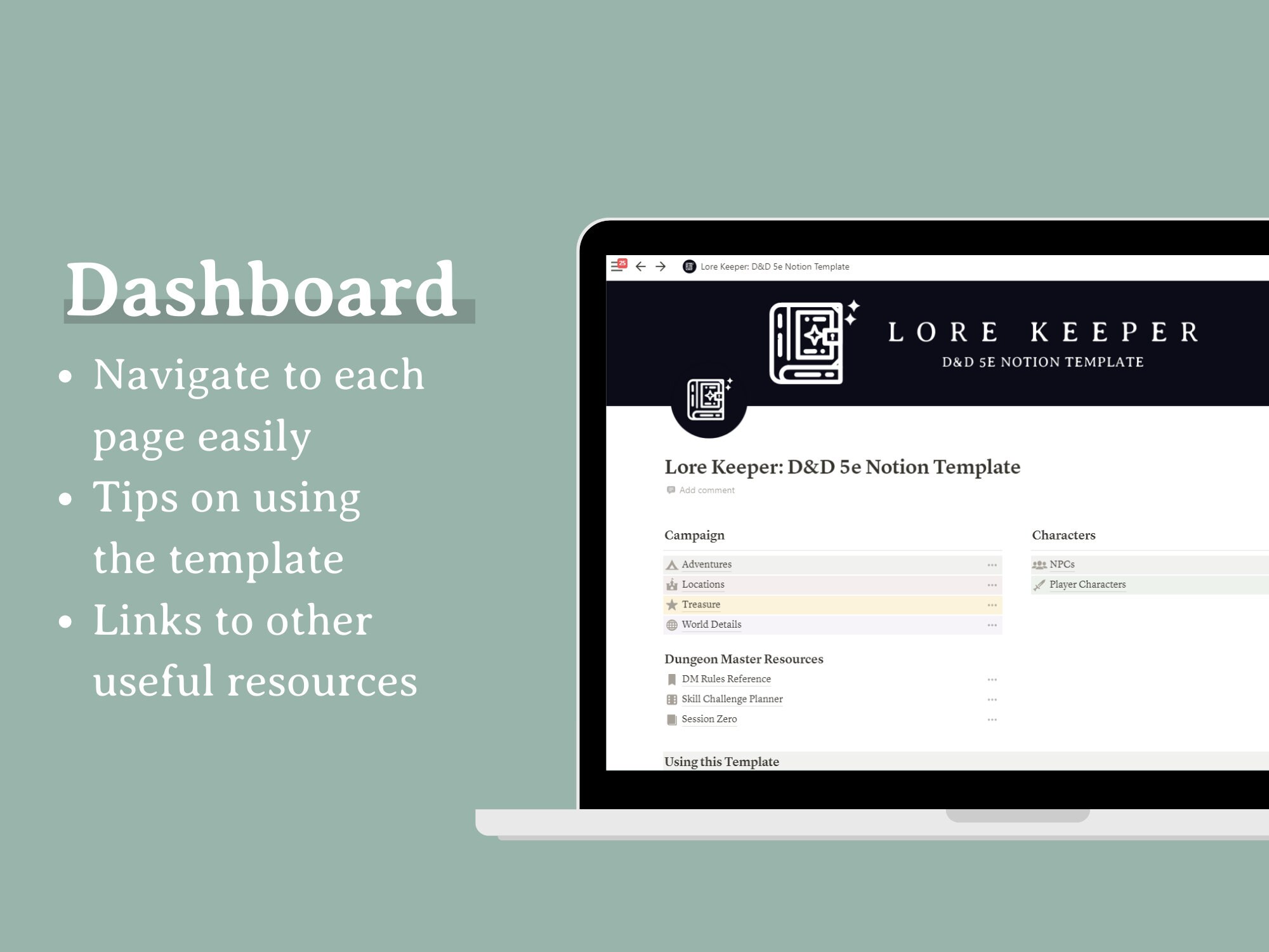 Lore Keeper 5e Notion Template Dnd Notion Template D &D - Etsy UK