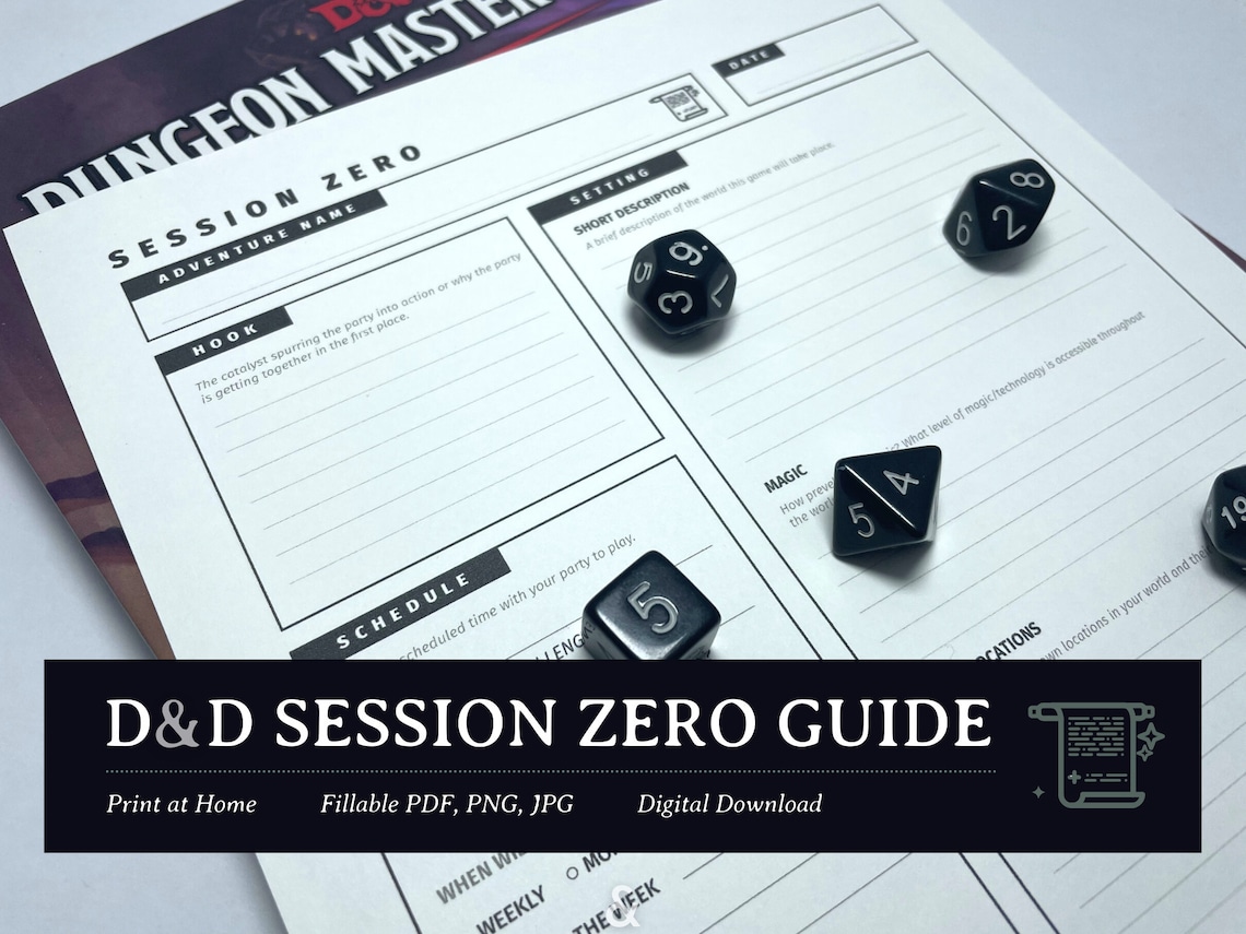 D&D Session Zero Guide Dungeons and Dragons Dnd Gifts - Etsy