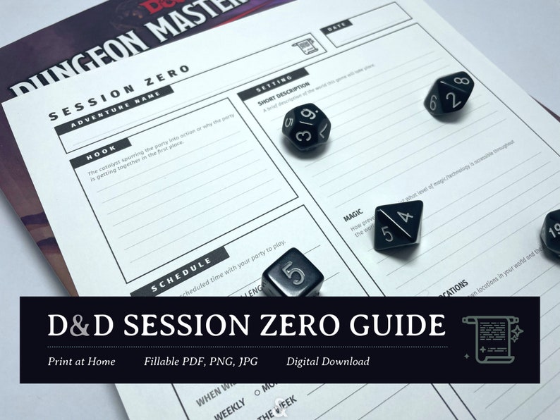 D&D Session Zero Guide Dungeons and Dragons Dnd Gifts - Etsy