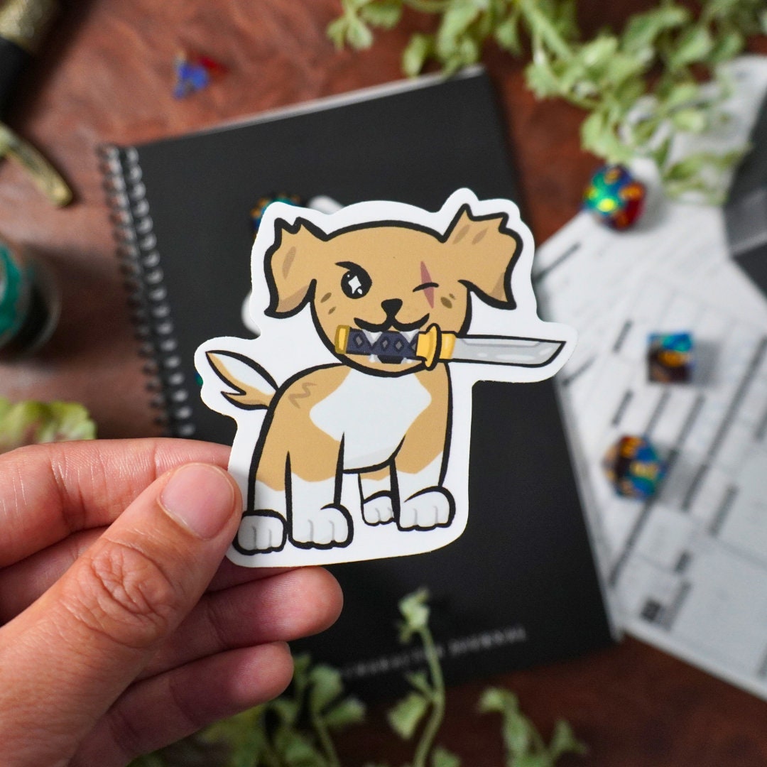 Ninja Dog Dnd Sticker, Kawaii Dog - Etsy