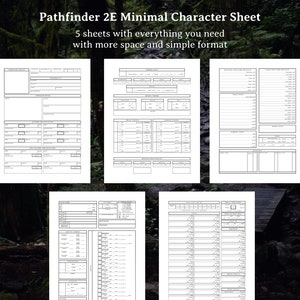 Pathfinder 2e Minimal Character Sheet: TTRPG Accessories (digital ...