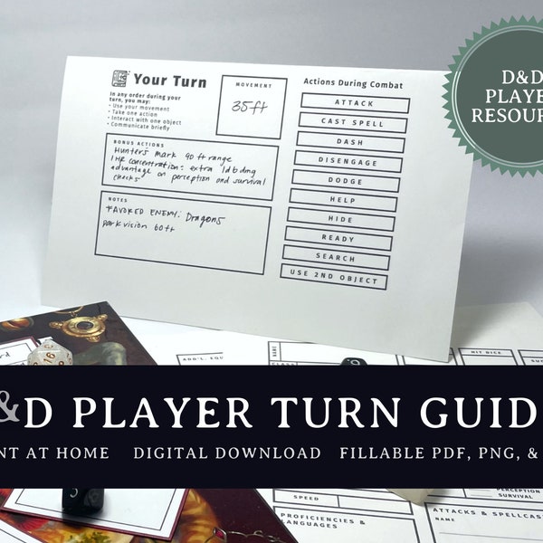 Dnd Turn Sheet - Etsy Australia