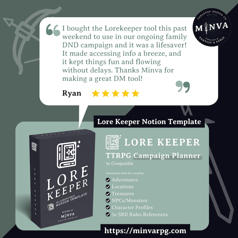 Lore Keeper 5e Notion Template: Dnd Campaign Planner (digital Download ...