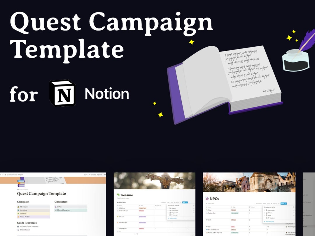 Quest RPG Campaign Notion Template | TTRPG (digital Download) - Etsy