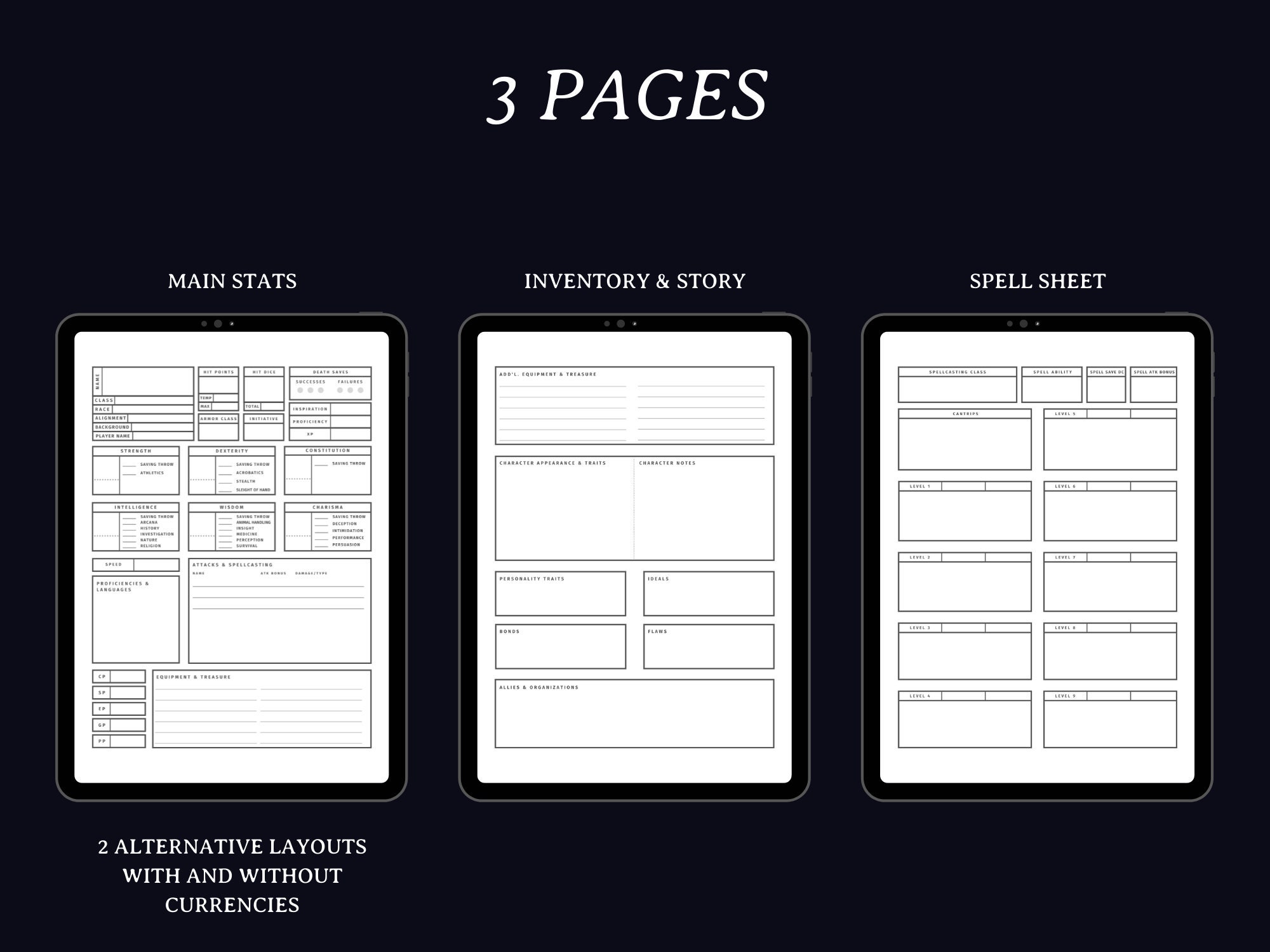 Minimal Dnd Character Sheet - Etsy UK