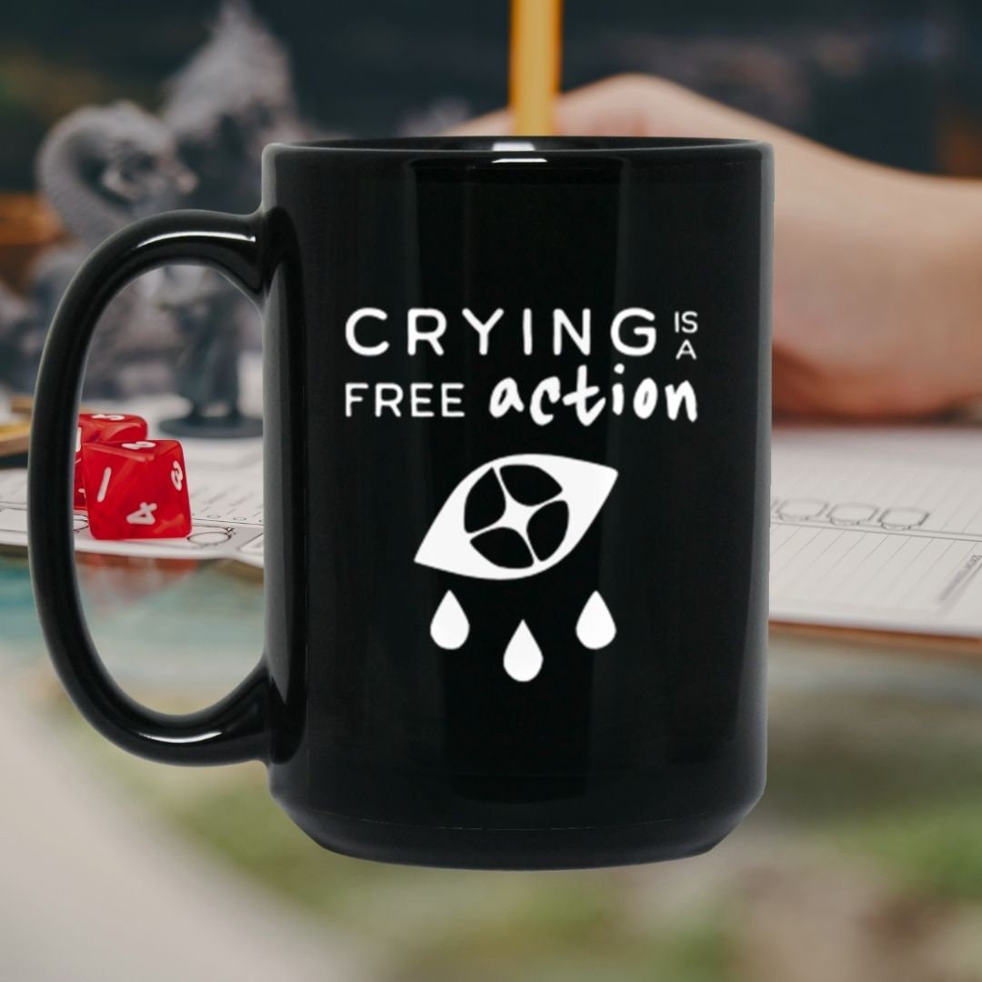 Dnd Mug Crying is a Free Action 15oz Black, Gift for Dnd Player - Etsy