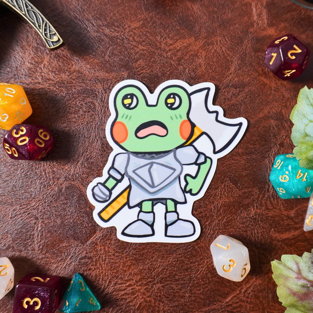 Frog Paladin Dnd Sticker, Kawaii Frog - Etsy