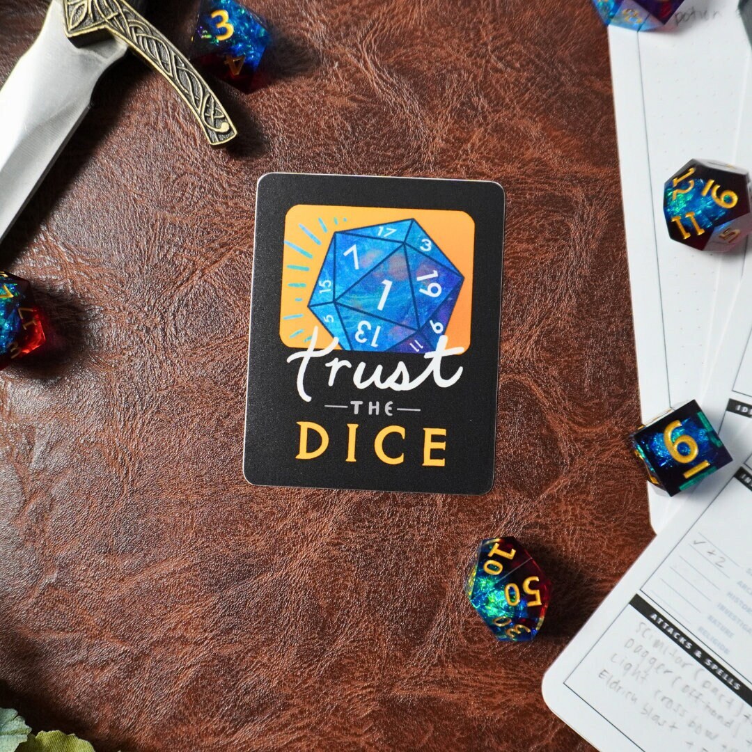 Trust the Dice Sticker Natural 1 | Dungeons and Dragons | Dnd Stickers ...