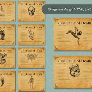 Dnd Character Death Certificates, TTRPG, Dungeons and Dragons, Dungeon ...