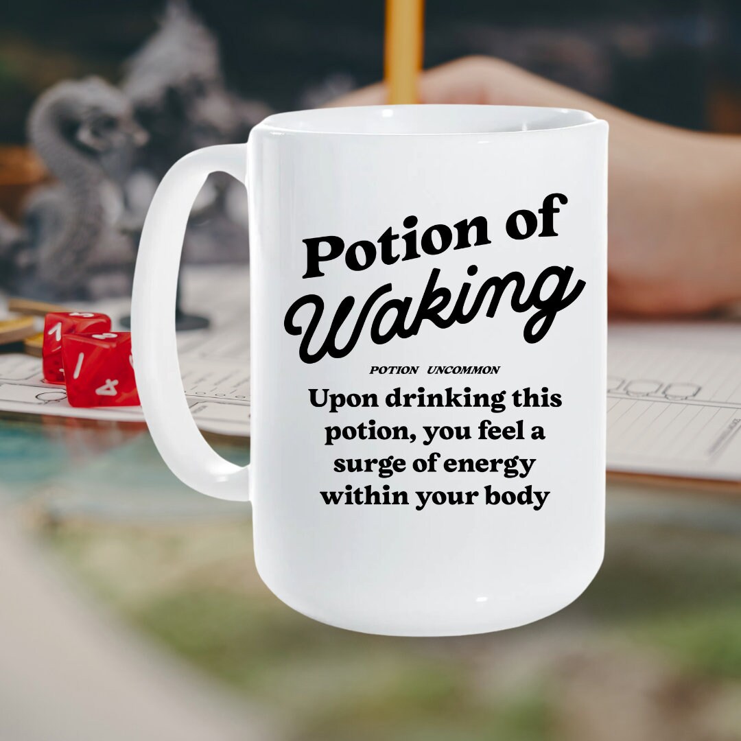 Dnd Mug, Potion of Waking, 15oz White Ceramic Mug, Dnd Accessories, Dnd ...