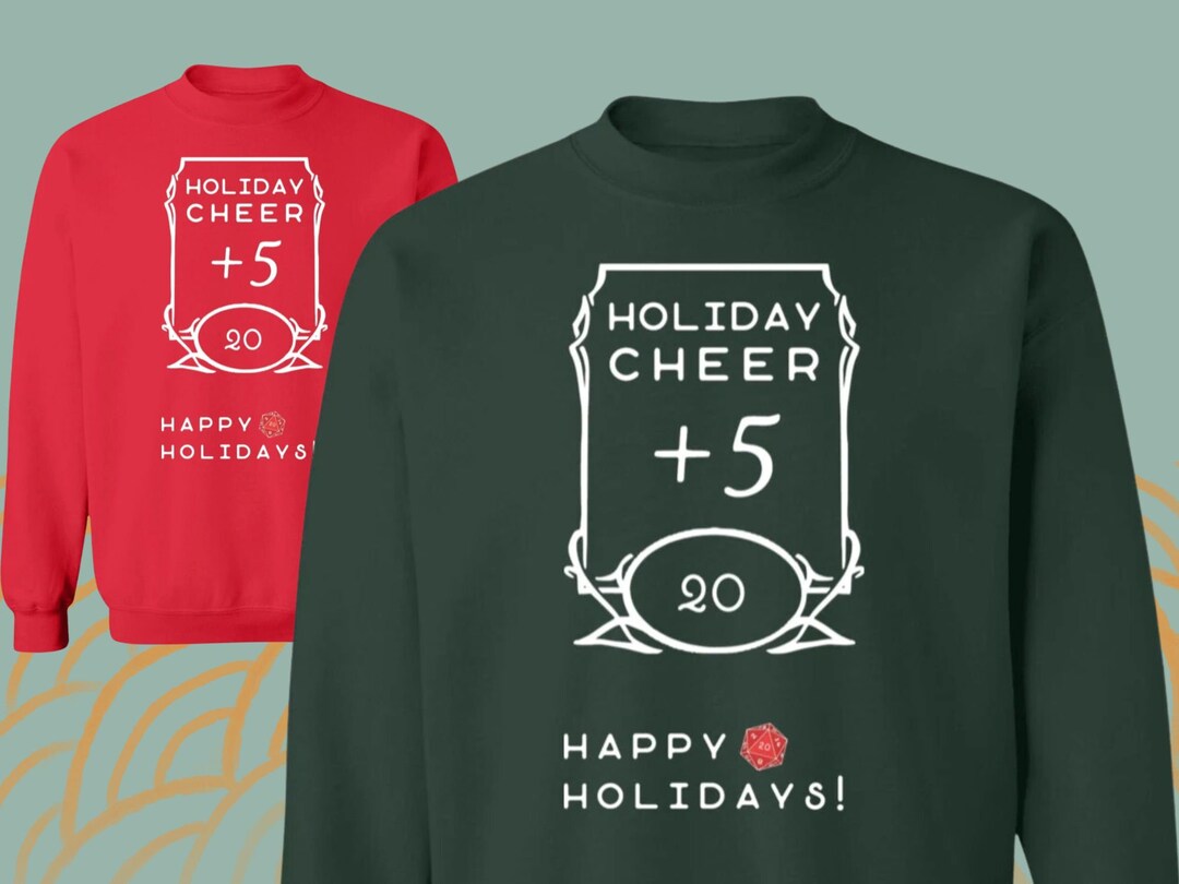 Holiday Cheer +5 Dnd Sweater, Dnd Sweatshirt, Dnd Apparel, Merry ...