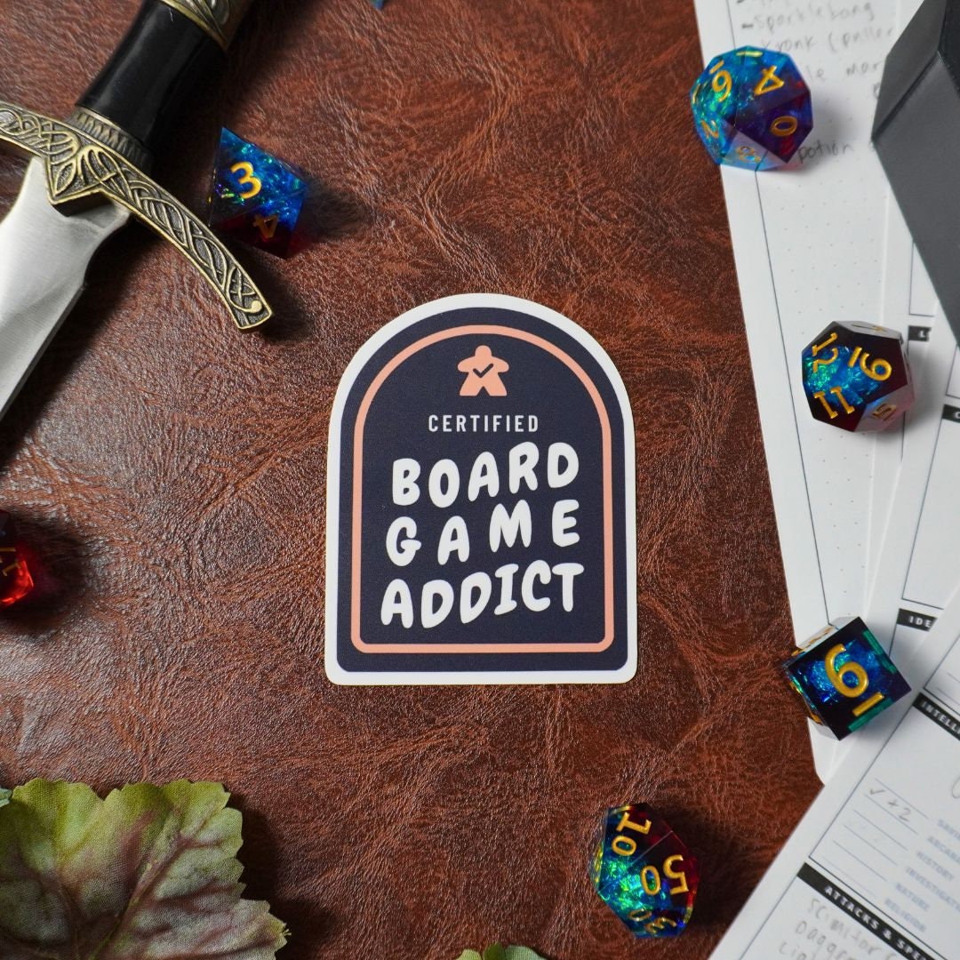 Certified Board Game Addict Sticker - Etsy