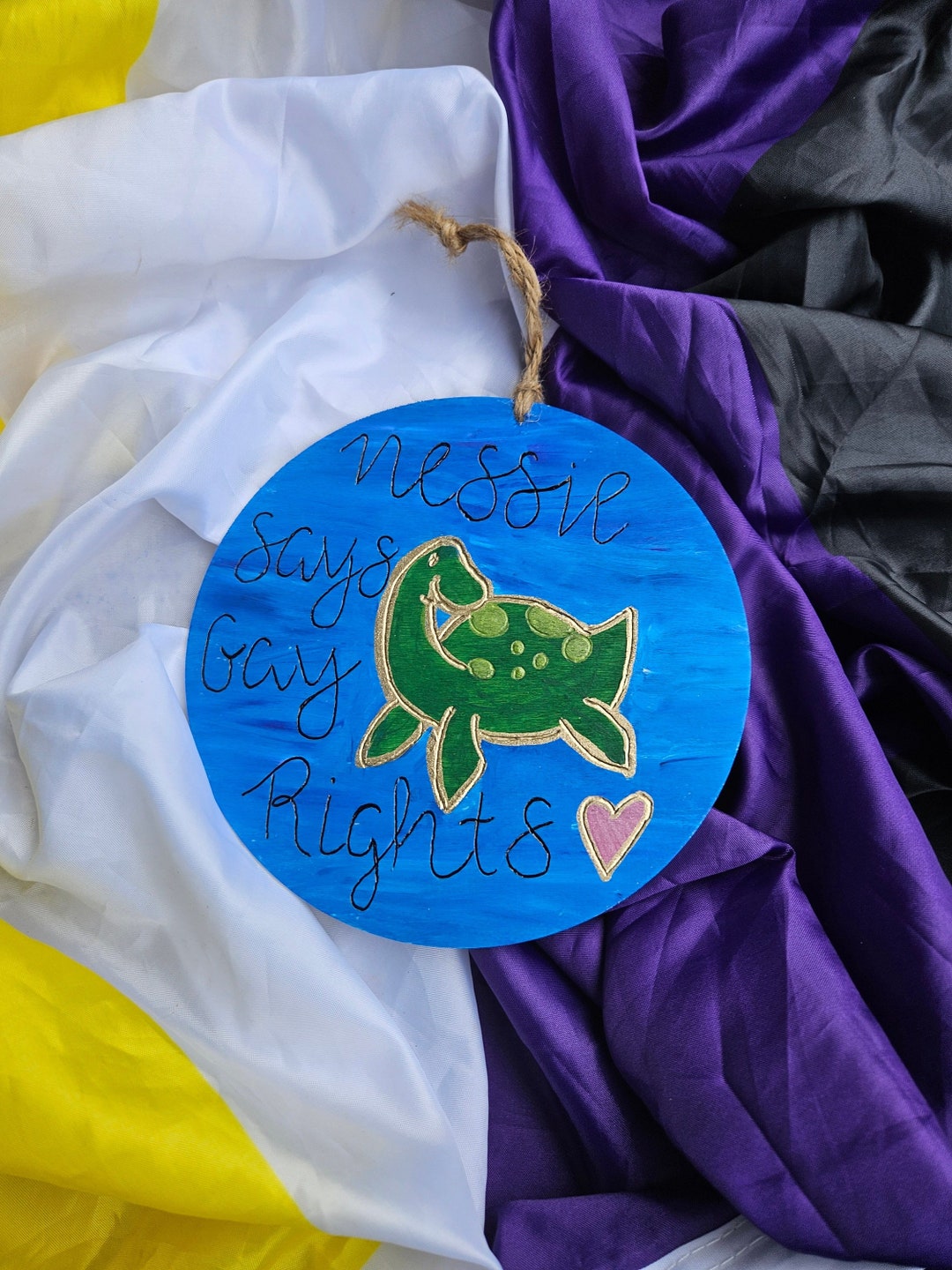 Nessie Says Gay Rights Wood Burned Sign, Pyrography, Cryptid, Loch Ness ...