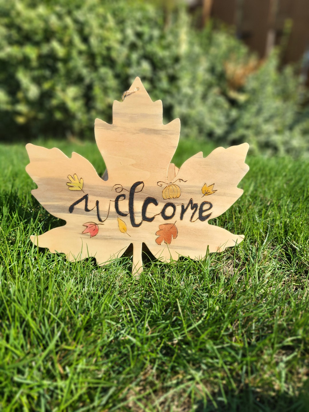 Welcome Wood Burned Fall Sign, Wood Burned Sign, Wood Burned Art ...