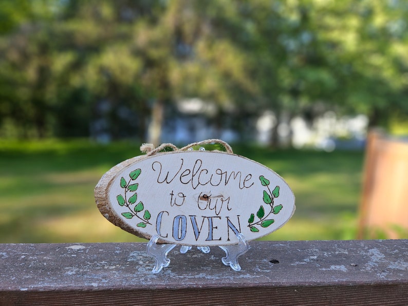 Welcome to Our Coven Wood Burned Sign, Pyrography, Witch Decor, Pagan ...