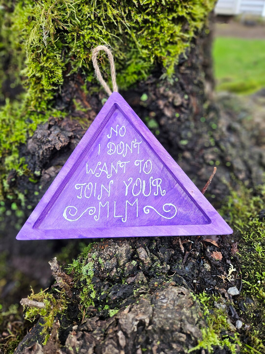 No I Don't Want to Join Your Mlm Wood Burned Sign, Pyrography, Purple ...