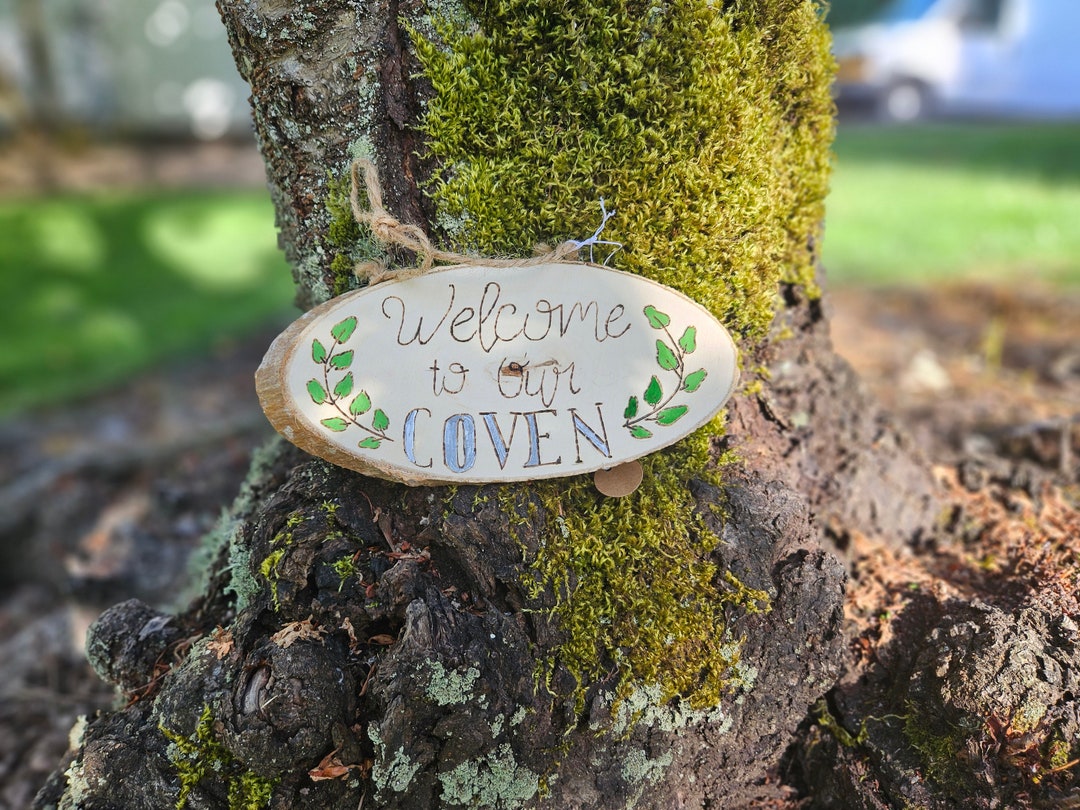 Welcome to Our Coven Wood Burned Sign, Pyrography, Witch Decor, Pagan ...