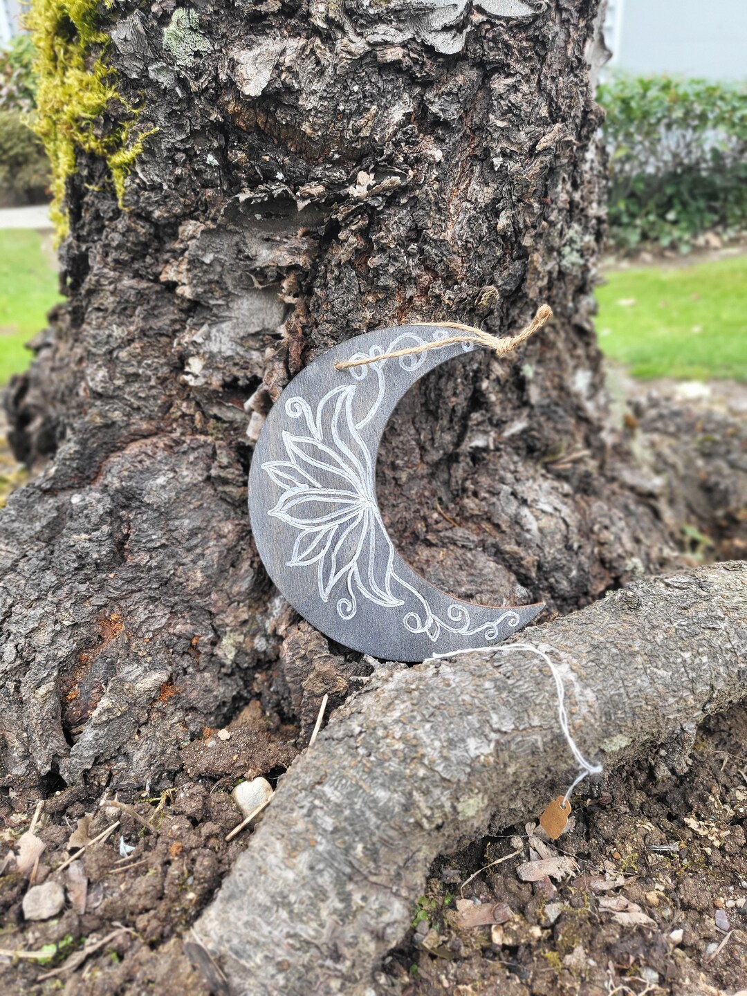 Wood Burned Mandala Moon Sign, Pyrography, Witch Vibes, Astrology Decor ...