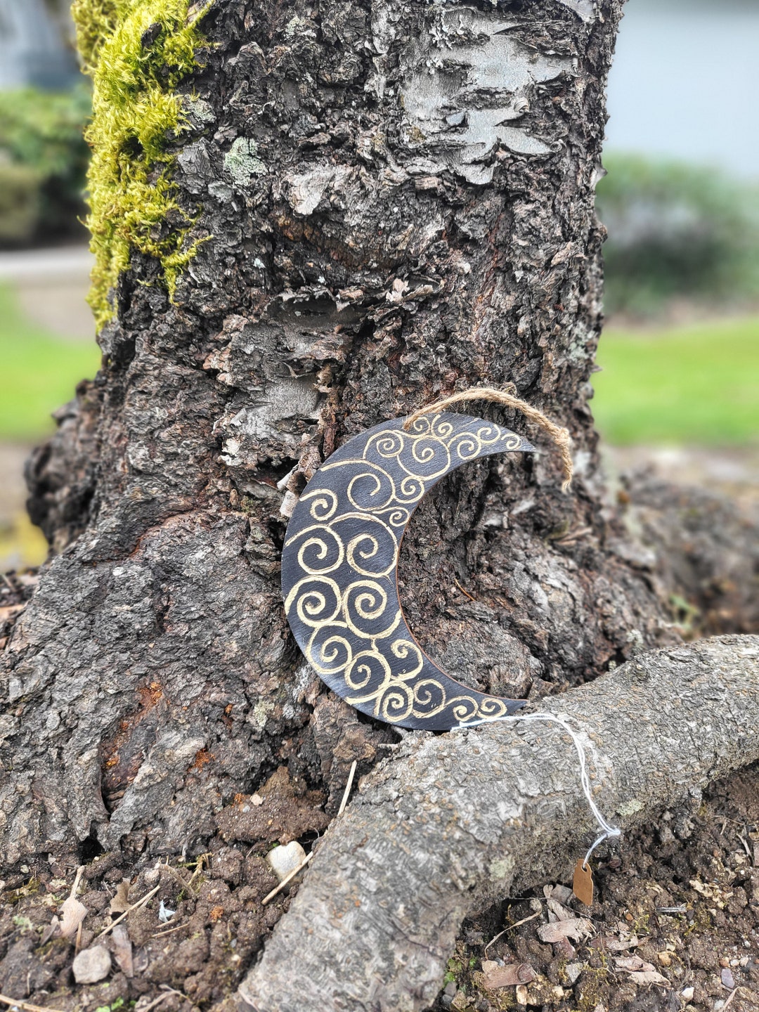 Wood Burned Swirly Moon Sign, Pyrography, Celestial Decor, Astrology ...