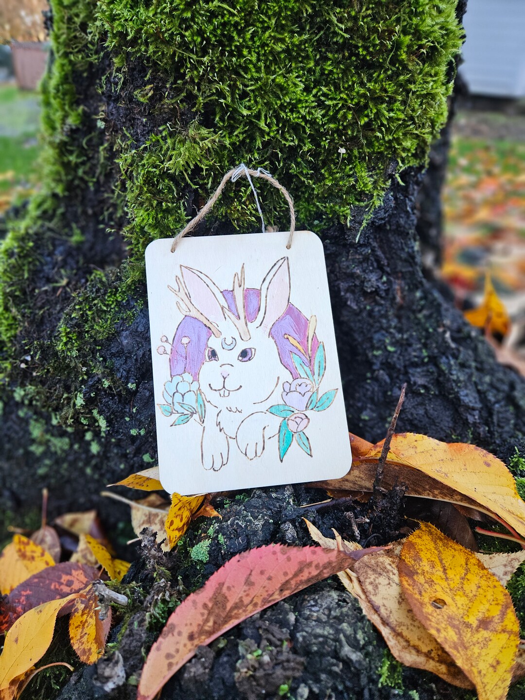 Jackalope Wood Burned Sign, Pyrography, Cryptid Art, Fantasy Art ...