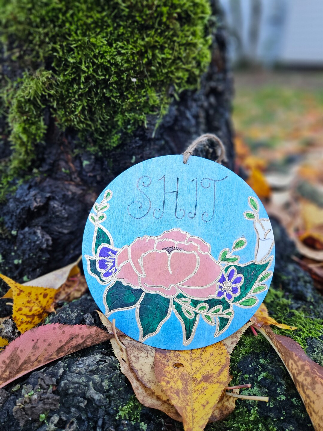 Shit Floral Wood Burned Sign, Pyrography, Subversive Art, Funny Art ...