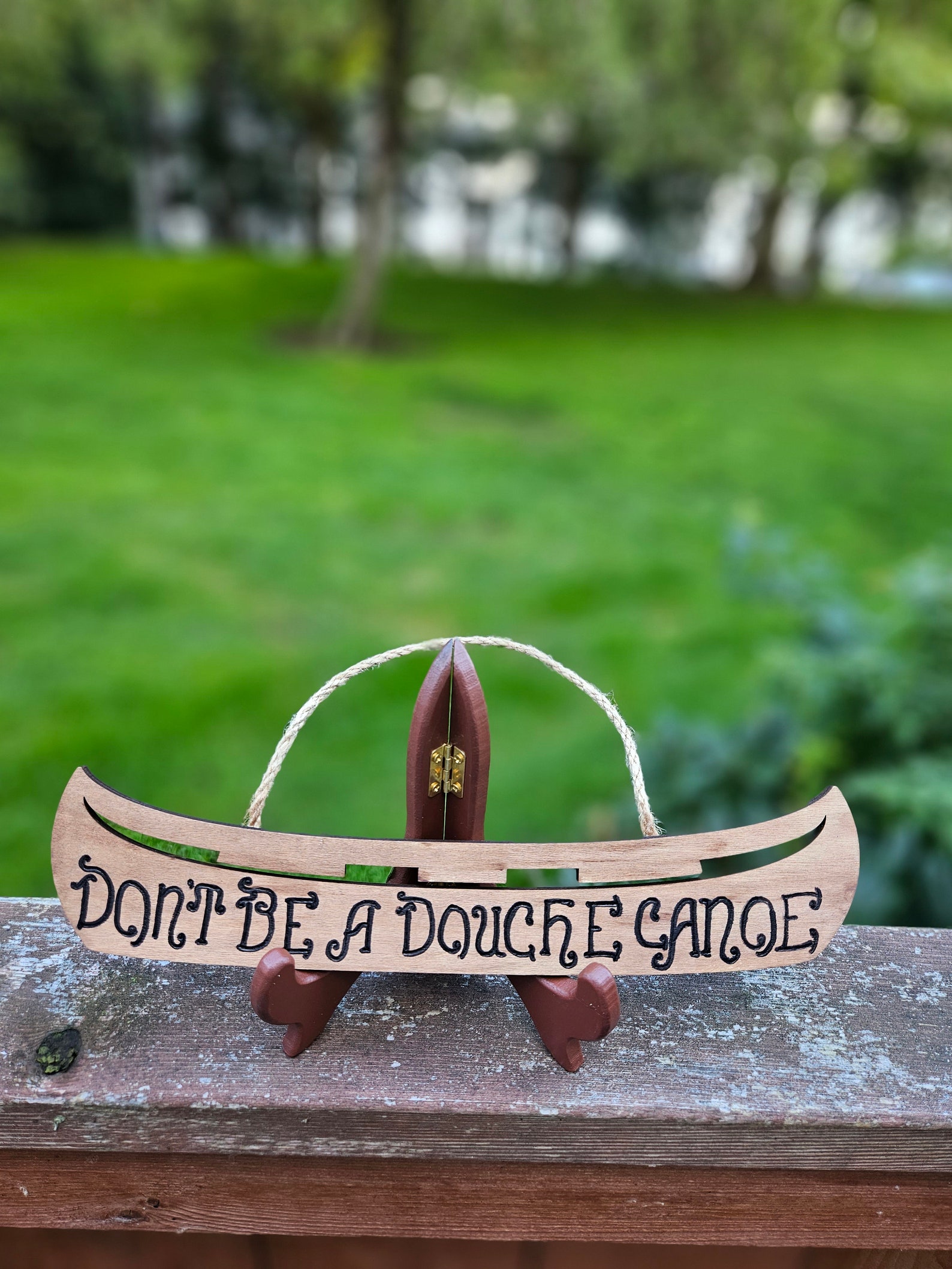 Don't Be a Douche Canoe Wood Burned Sign, Pyrography, Canoe, Boat Decor ...