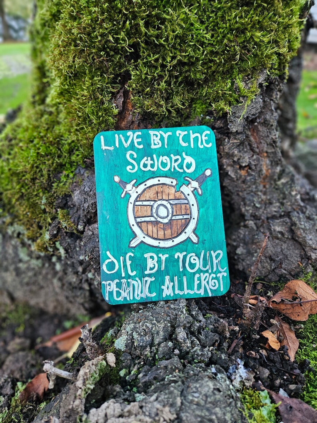 Live by the Sword Die by Your Peanut Allergy Wood Burned Sign ...