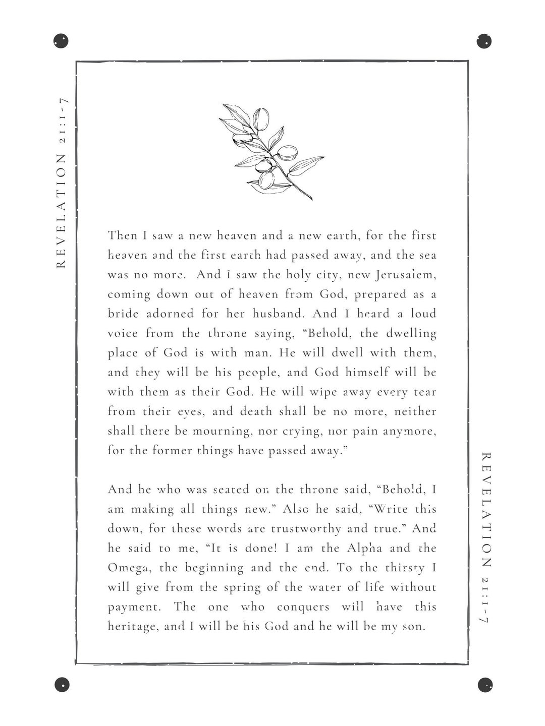 Revelation 21:1-7 Scripture Page Printable - Etsy