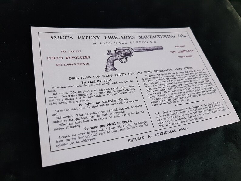 Colt 45 Single Army Case Label - Etsy