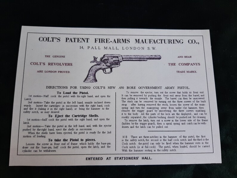 Colt 45 Single Army Case Label - Etsy