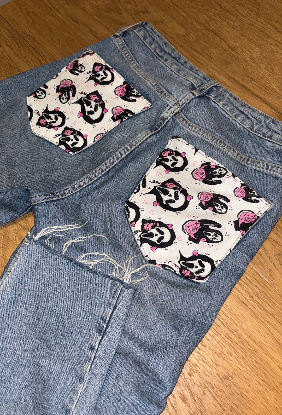 Scream Custom Patch Jeans - Etsy
