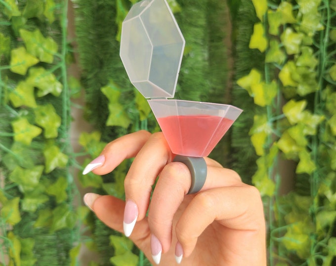 Clear Diamond Ring Shot Glass Big Plastic Engagement Ring Shotglass ...