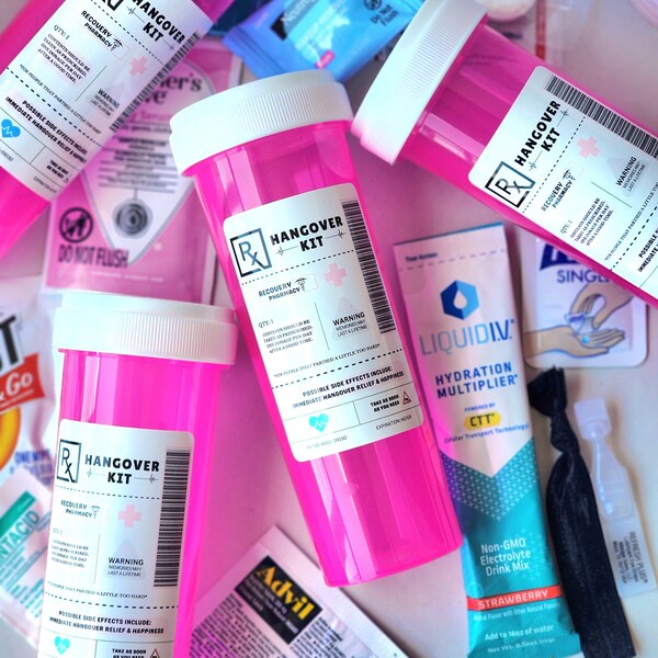 Pink Bottle Hangover Kit - Etsy