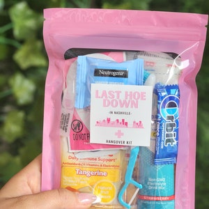 Last Hoe Down Nashville Hangover Kit Bachelorette Party Favors and ...
