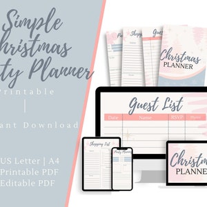 Simple Christmas Party Planning Printable Instant Download Editable PDF ...