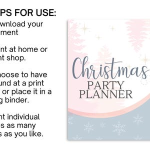 Simple Christmas Party Planning Printable | Instant Download | Editable ...