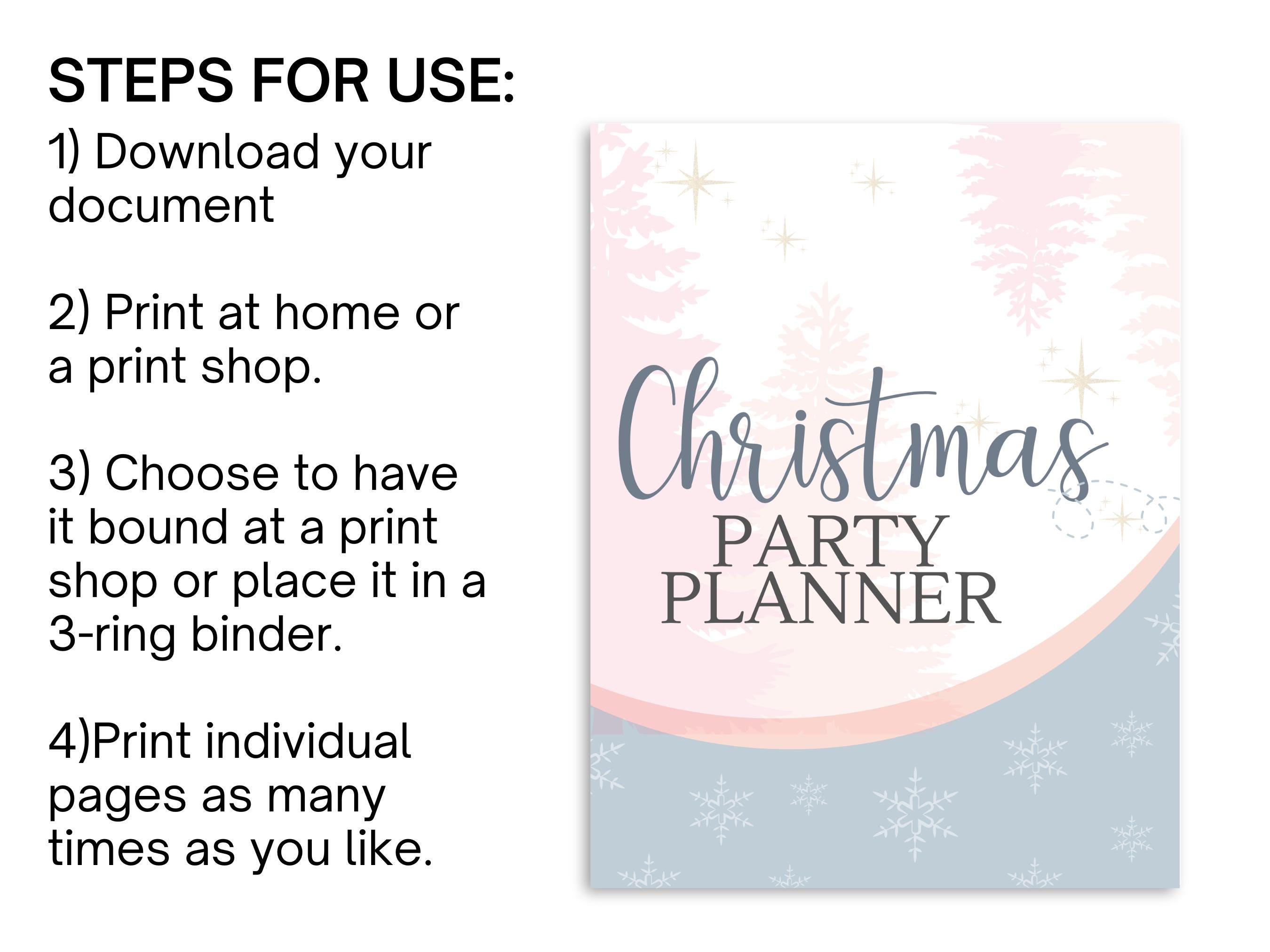 Simple Christmas Party Planning Printable | Instant Download | Editable ...
