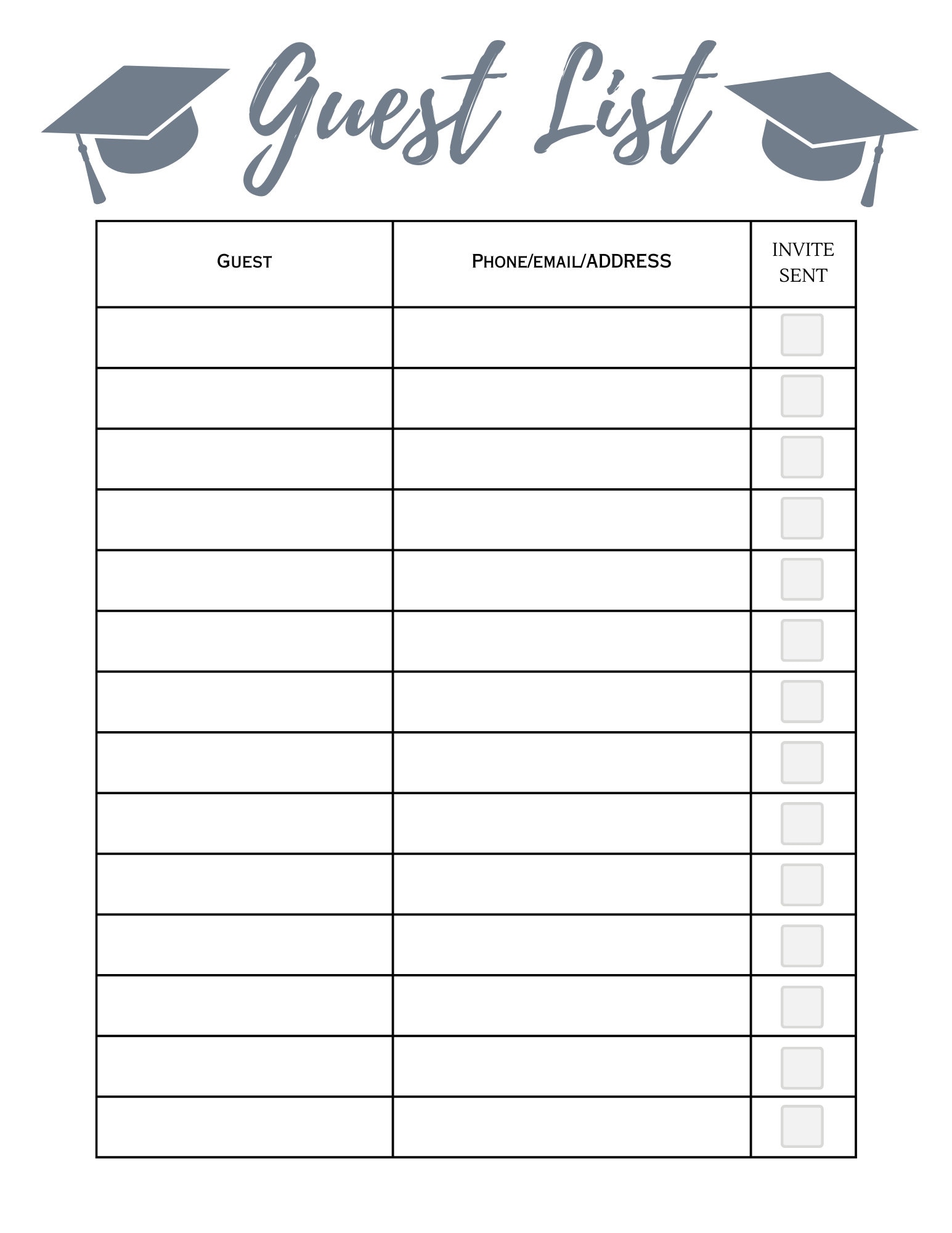 Graduation Party Planner Printable: Simple Planning (PDF Download) - Etsy