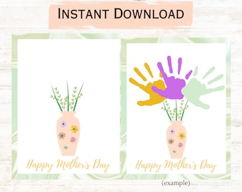 Handprint and Footprint Mother's Day Craft, Mother's Day Gift ...