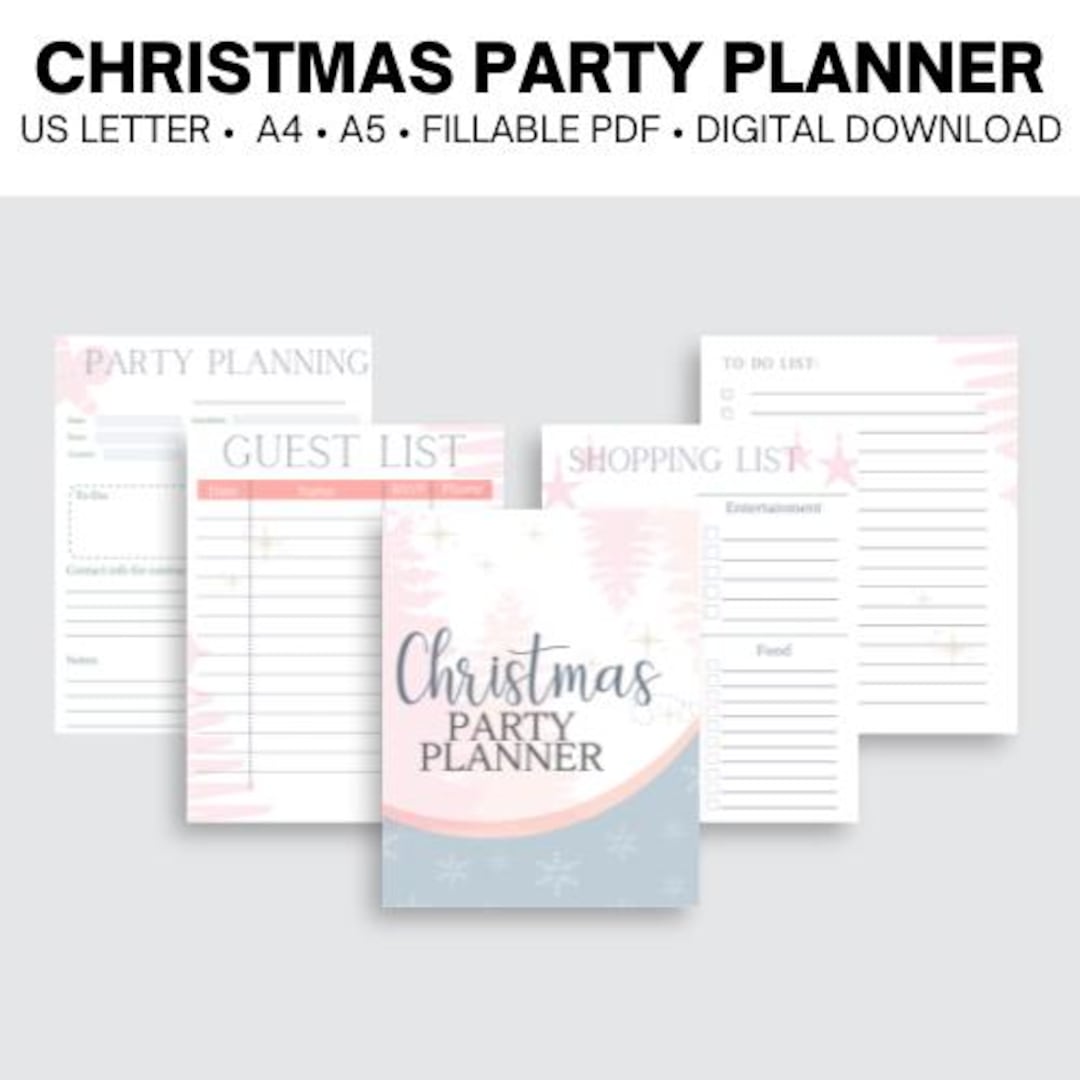 Simple Christmas Party Planning Printable | Instant Download | Editable ...