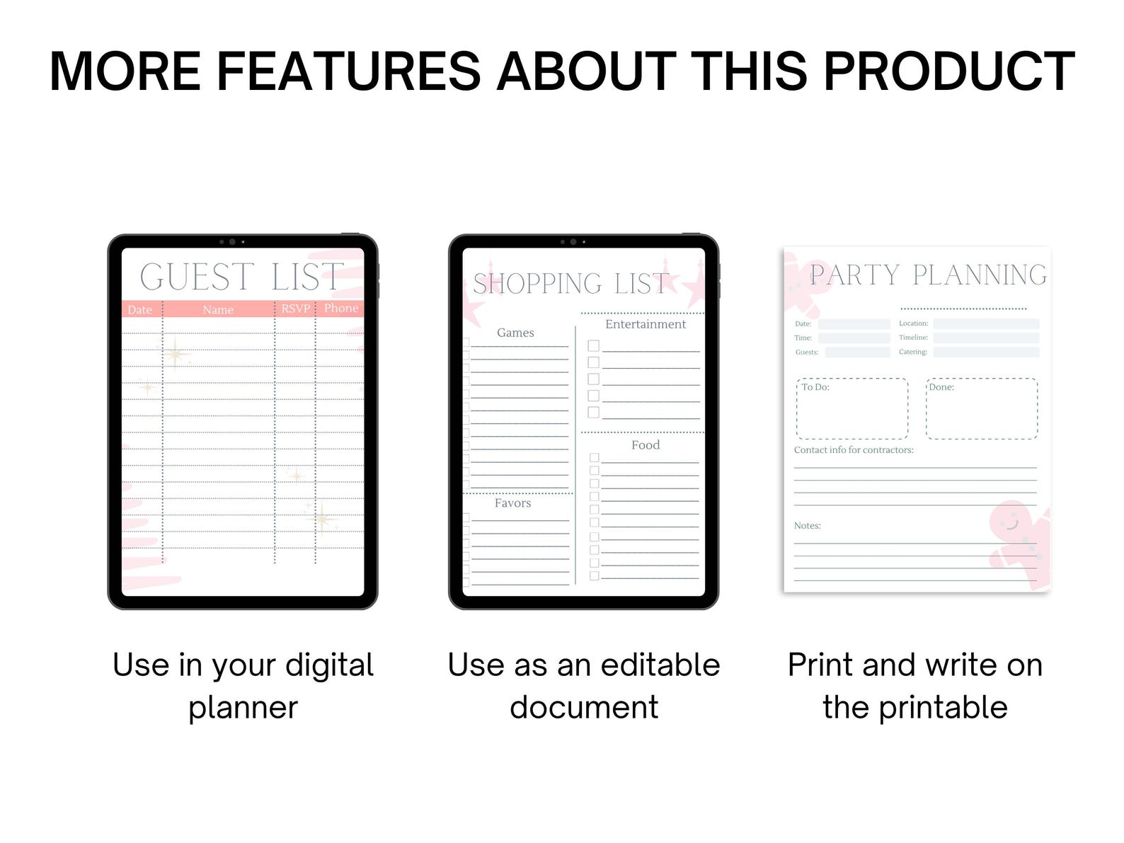 Simple Christmas Party Planning Printable | Instant Download | Editable ...