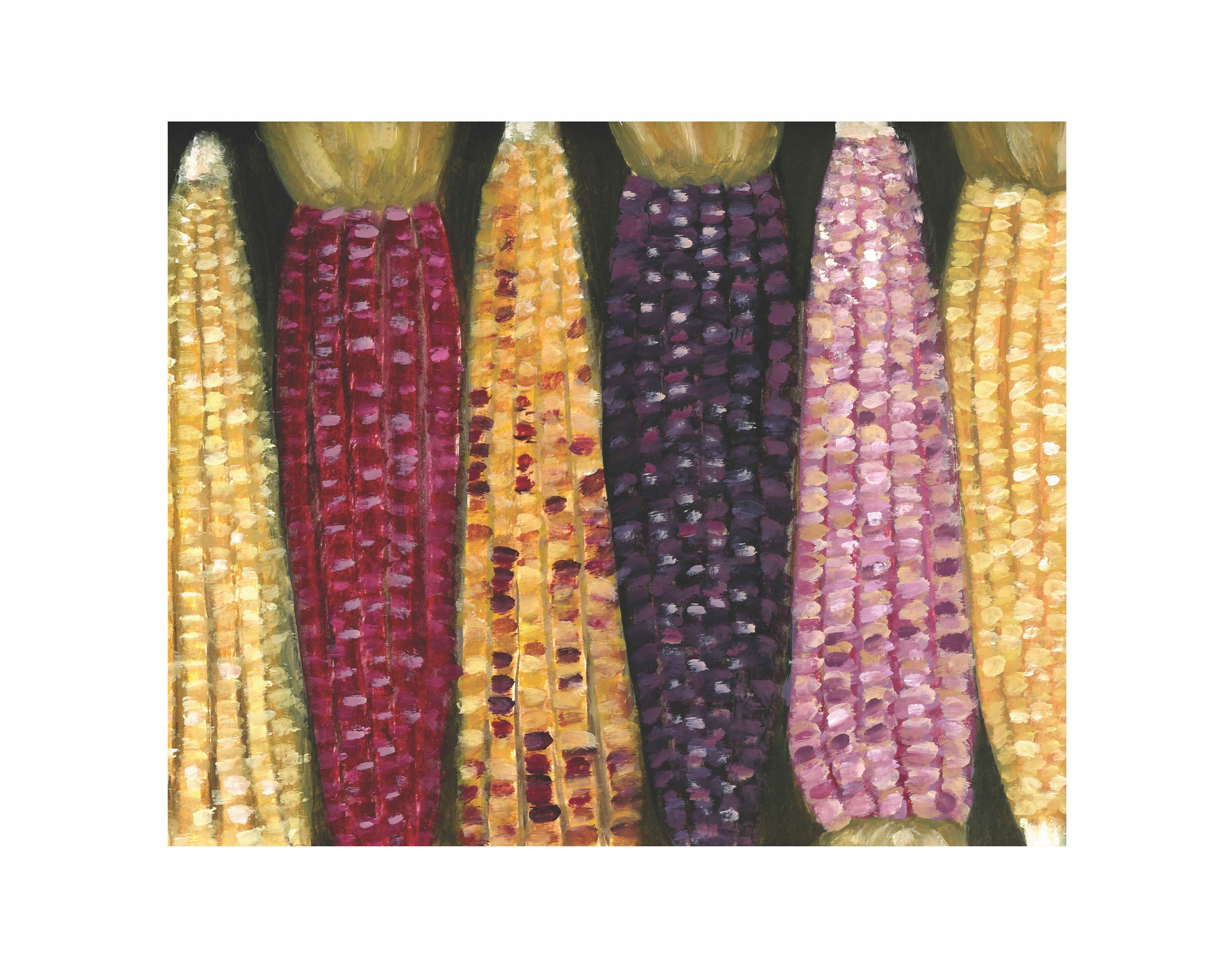 Corn Art Print, Fall Art, Fall Colors, Maiz, Harvest, Colorful Art ...