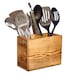 Utensil Holder in Rustic Wood for Farmhouse Kitchen Decor, Countertop ...