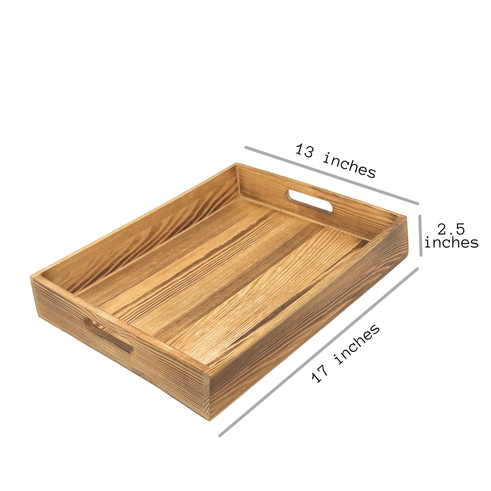 Wood Serving Tray Rectangular 17x13 Inches With Handles for - Etsy