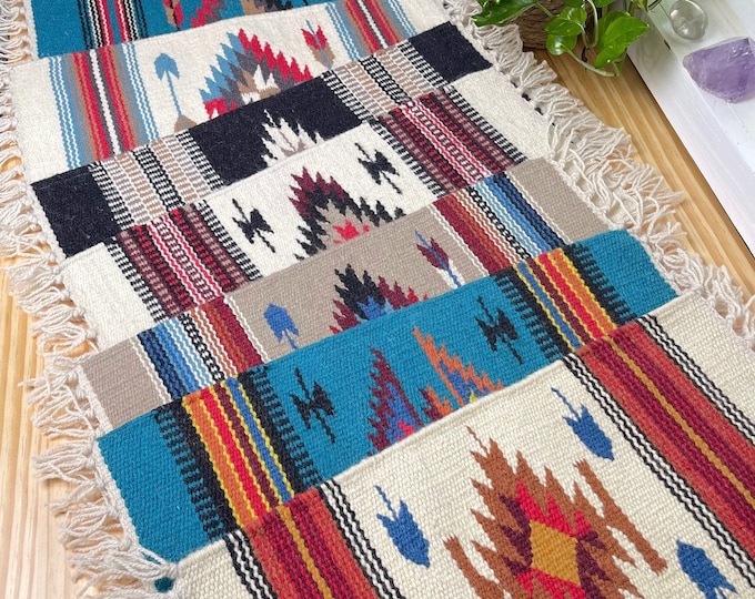 Woven Wool Table Rugs, Choose Your Color 20" X 10" Boho Aztec House ...