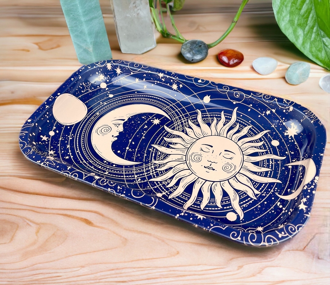 Sun & Moon Serving Tray Decorative Metal Tray Housewarming Gift ...