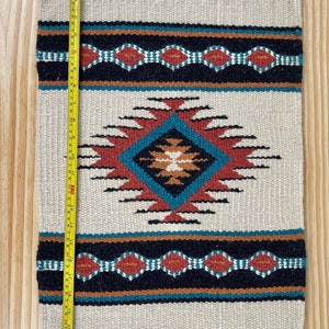 Large Woven Wool Table Rugs, Choose Your Color 20" X 15" Boho Aztec ...