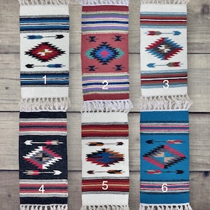 Woven Wool Table Rugs, Choose Your Color 20" X 10" Boho Aztec House ...