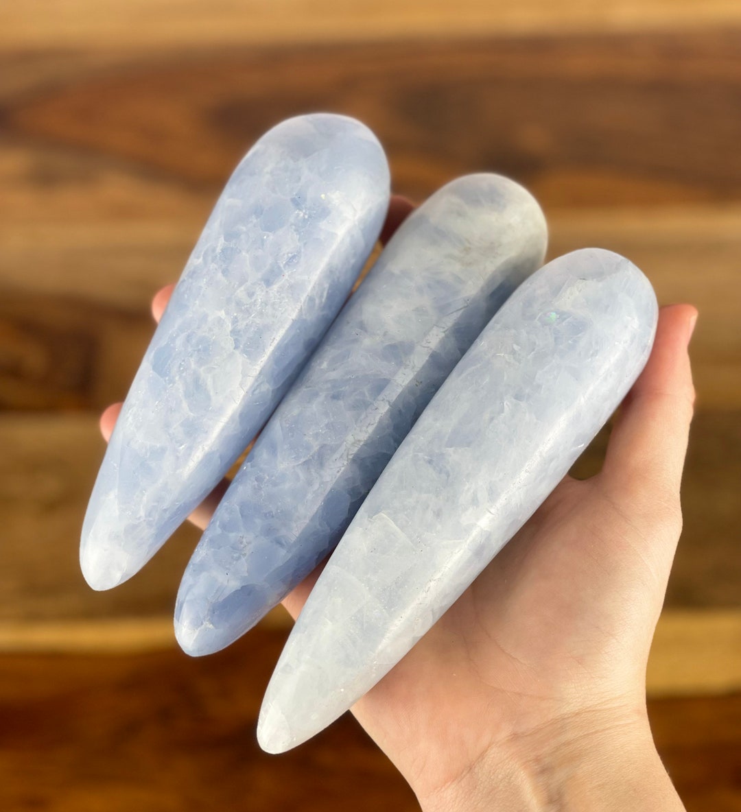 Genuine Blue Calcite Crystal Massage Wand - Etsy